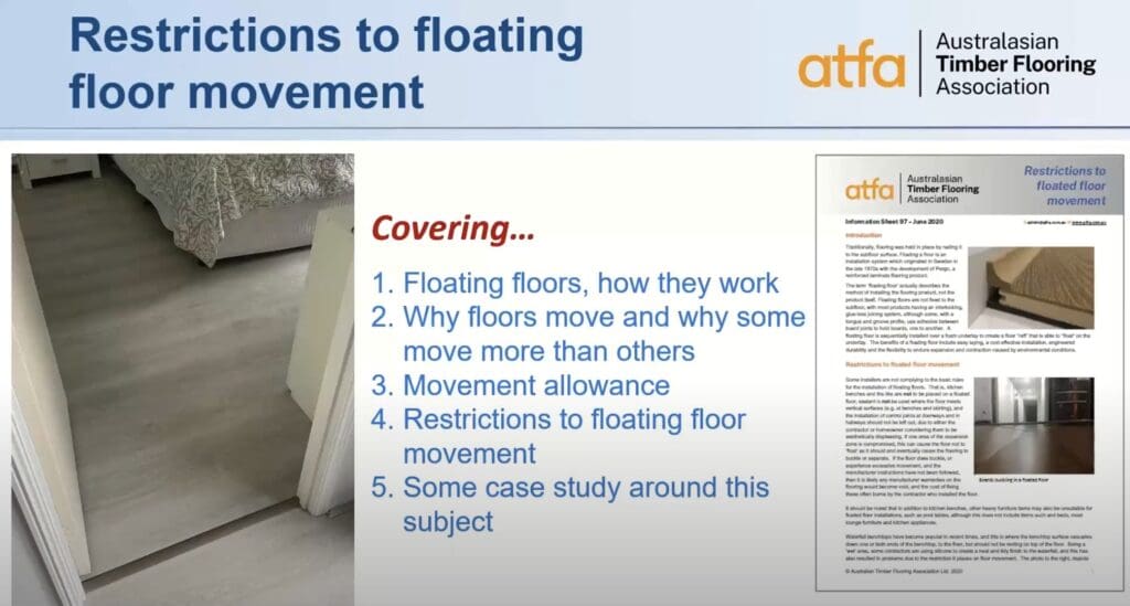 Module 34 - Restrictions to floating floor movement - ATFA